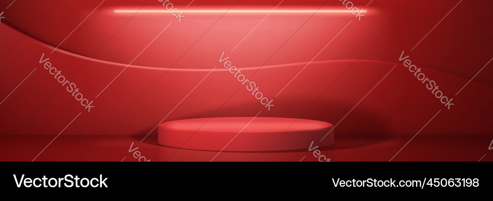 Red round podium platform or stage Royalty Free Vector Image