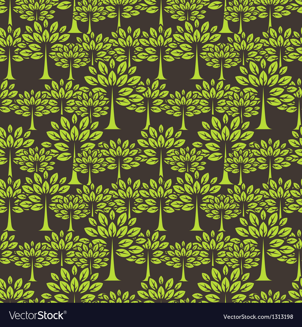 Seamless pattern with trees Royalty Free Vector Image