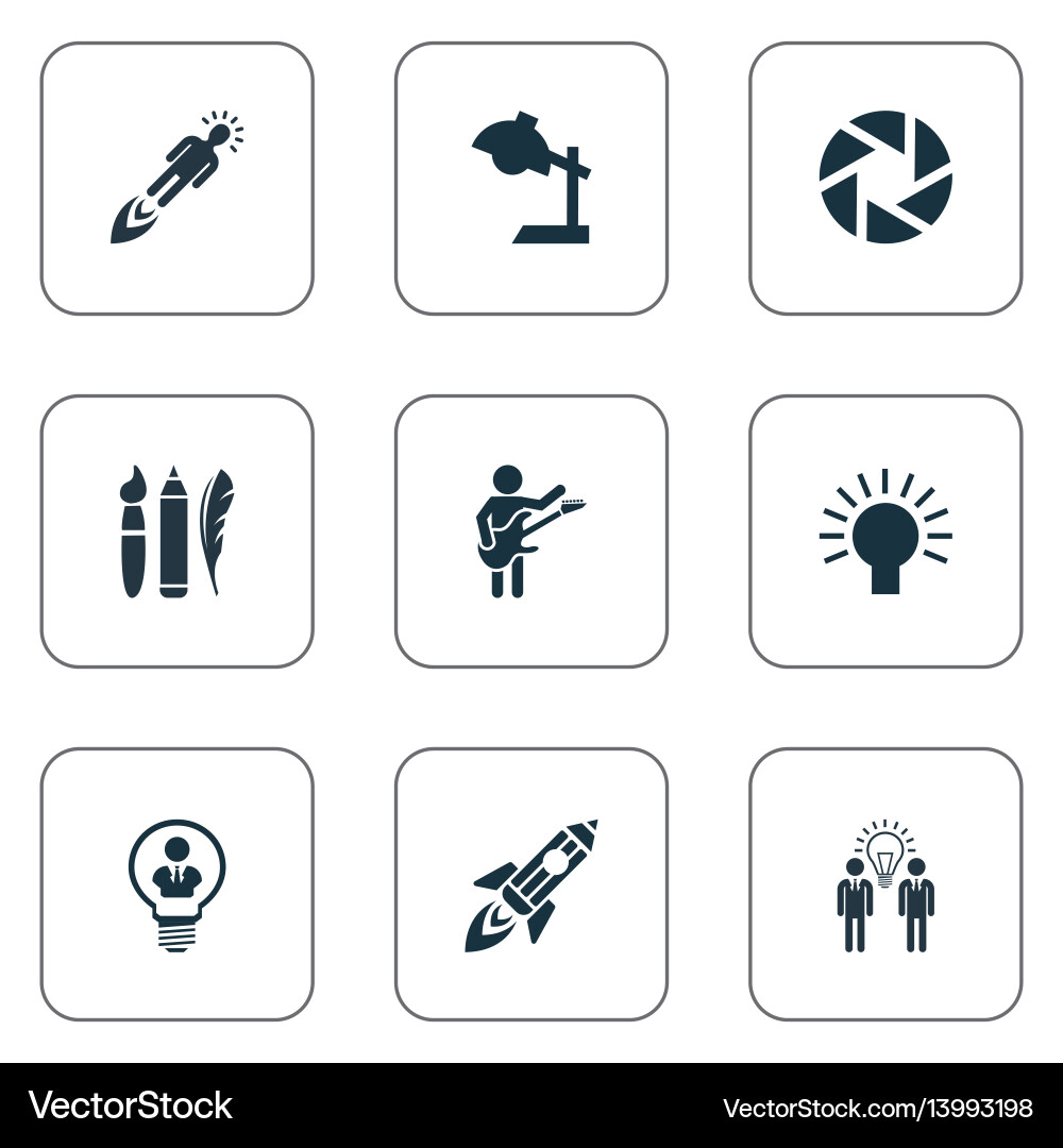 Set of simple visual art icons Royalty Free Vector Image