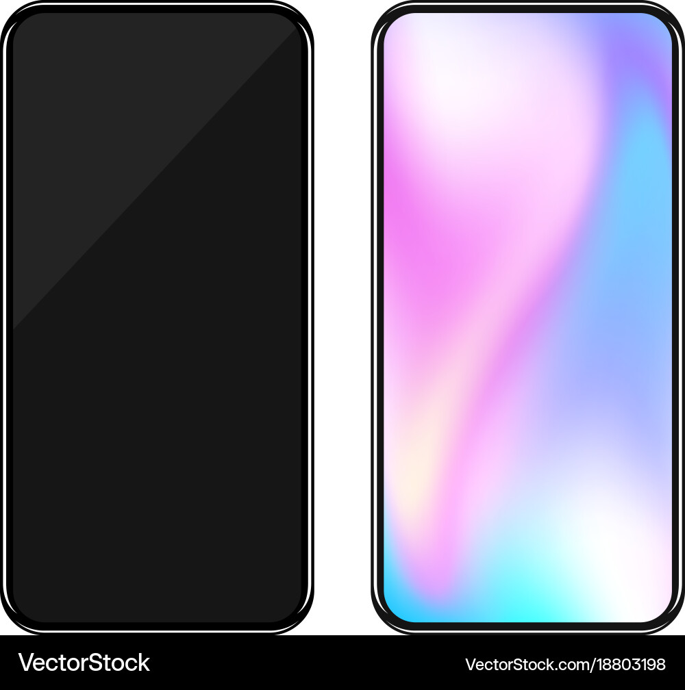 Smartphone with colorful screen and black Vector Image