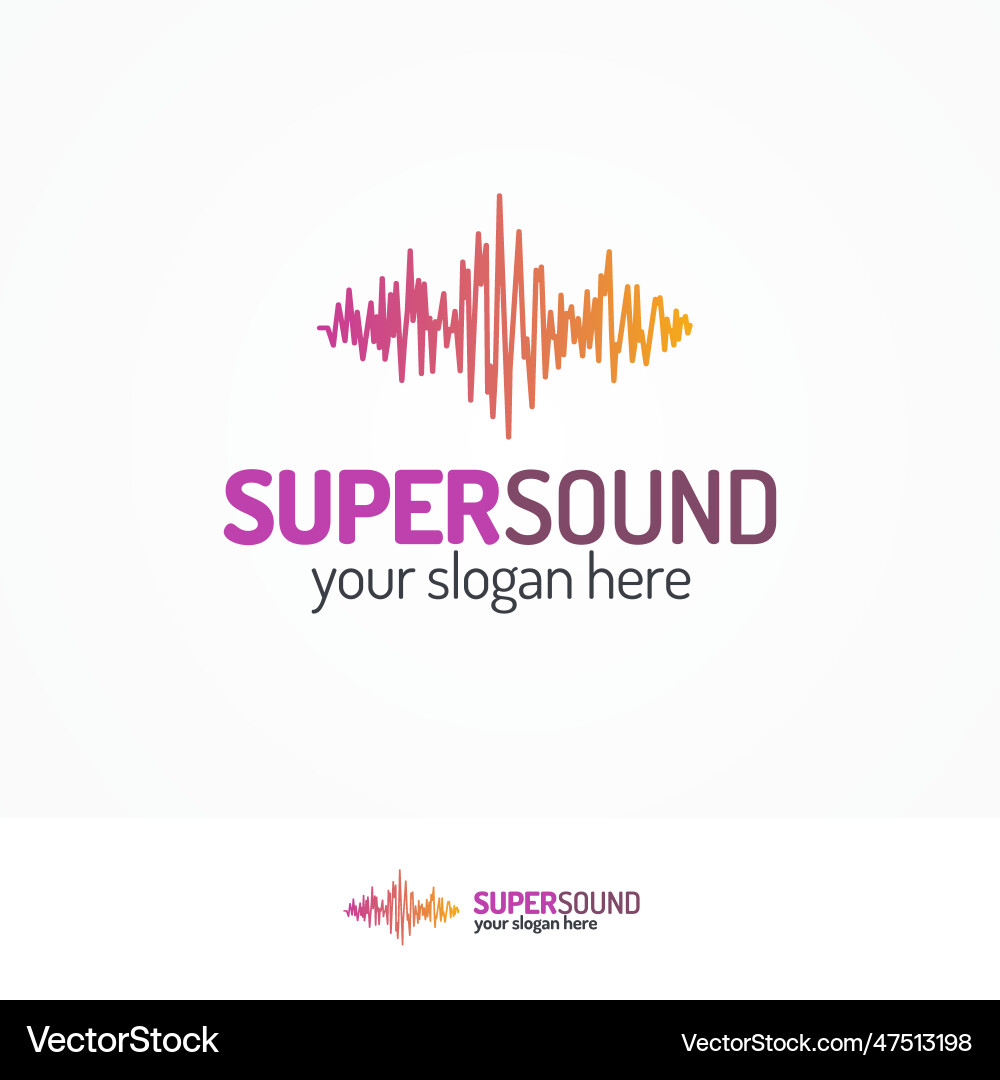 Super sound logo set flat color style Royalty Free Vector