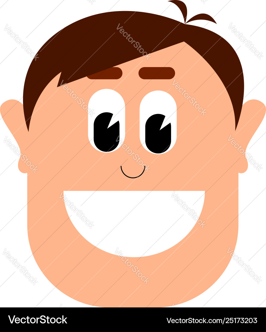 A happy smiling young man or color Royalty Free Vector Image