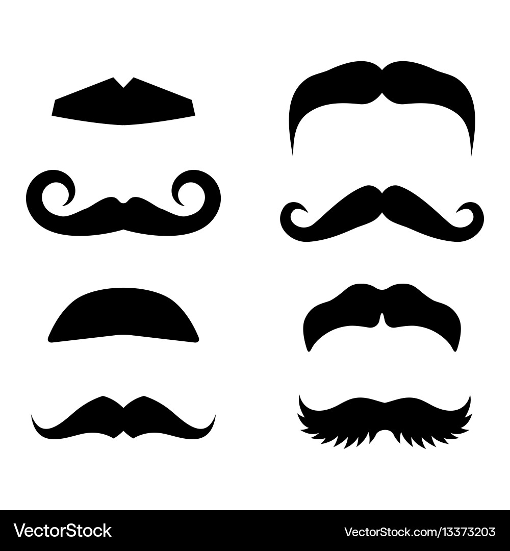 Big set of hipster mustache Royalty Free Vector Image