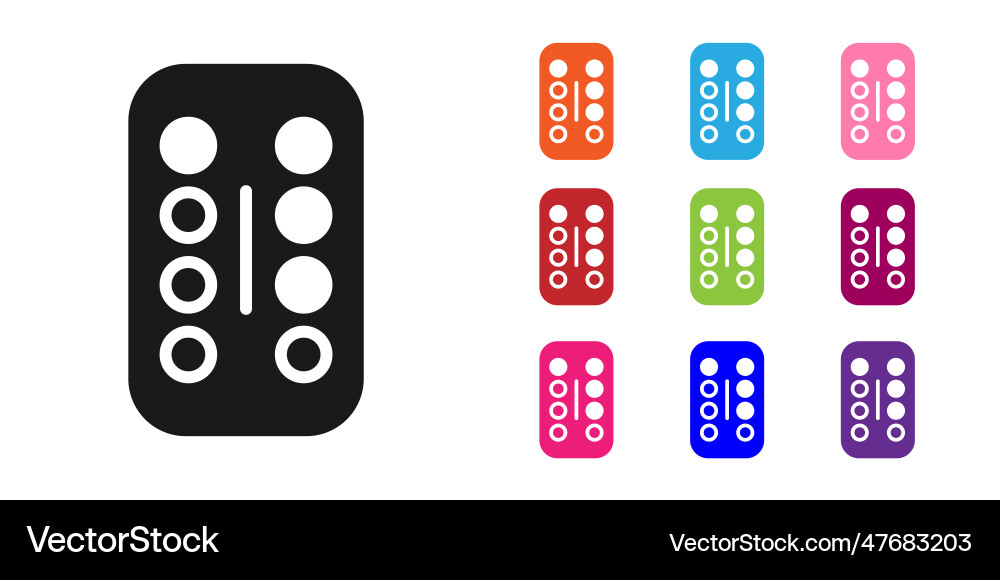 Black sedative pills icon isolated on white Vector Image