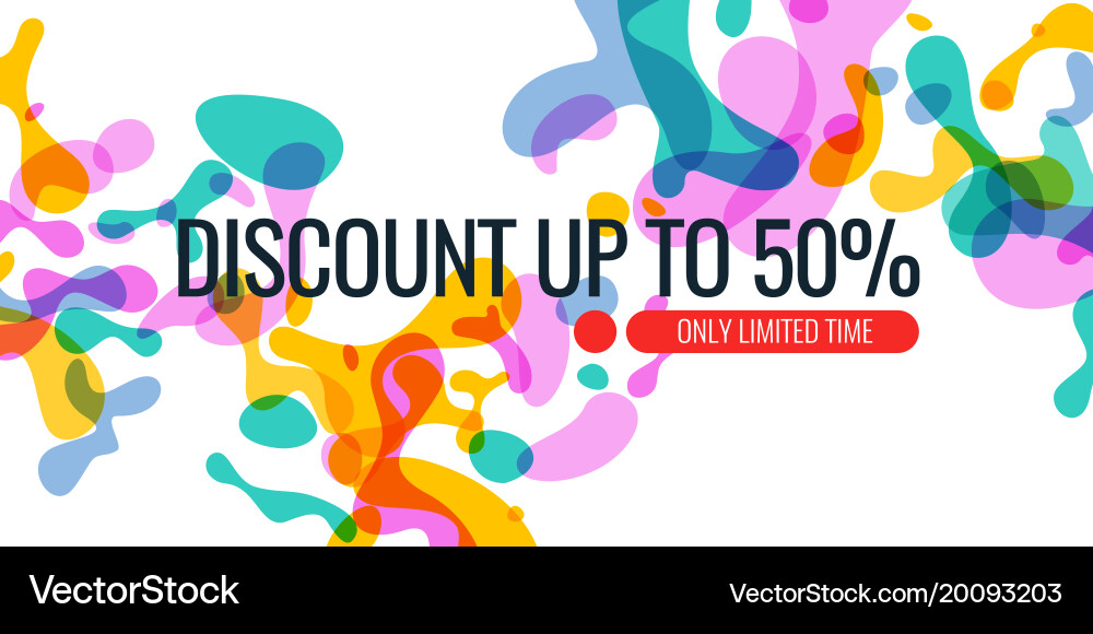Bright colored banner sale with splashes Vector Image