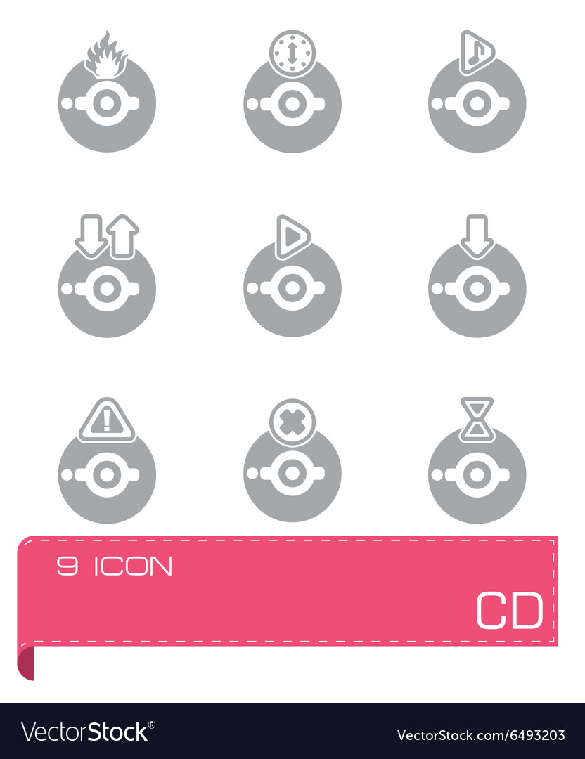 Cd icon set Royalty Free Vector Image - VectorStock