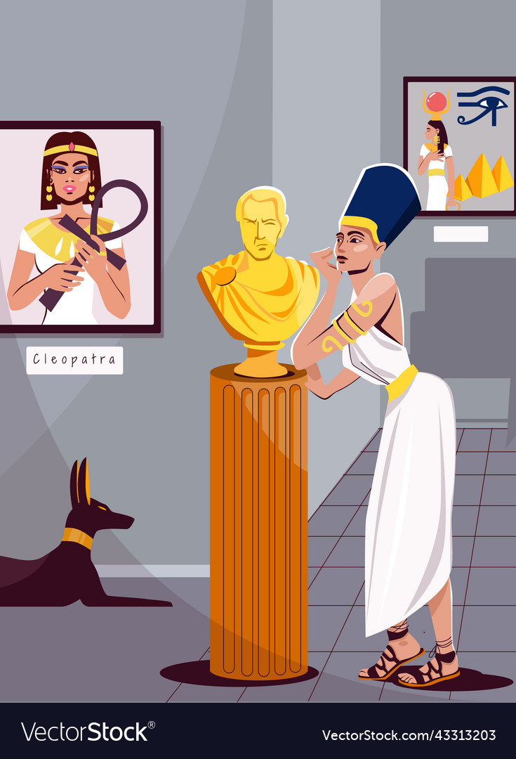 Cleopatra flat Royalty Free Vector Image - VectorStock