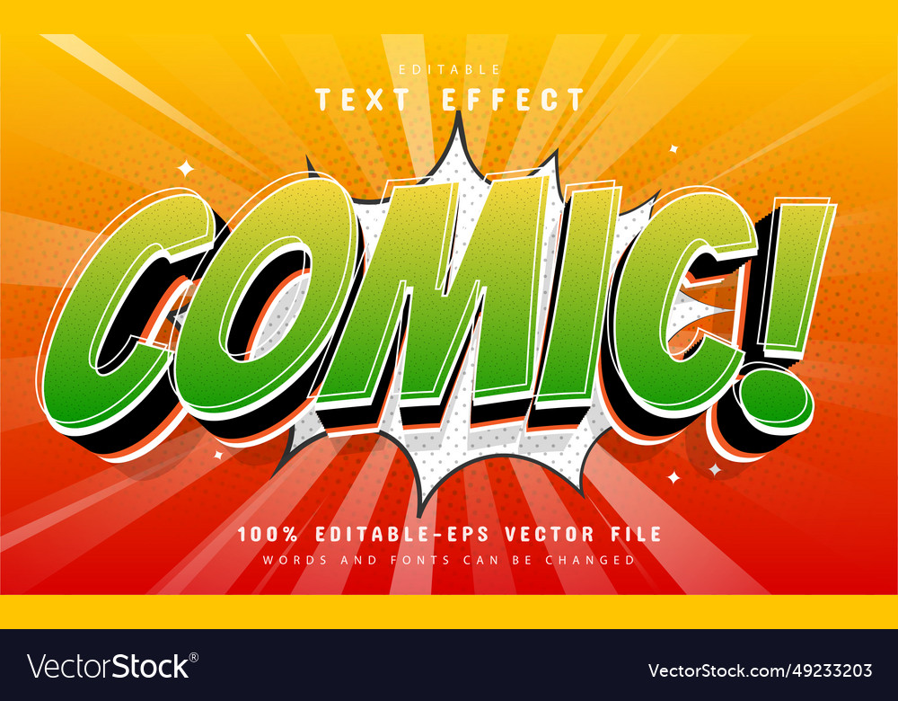 Comic text effect Royalty Free Vector Image - VectorStock