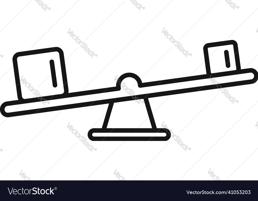 Compare object icon outline comparison Royalty Free Vector