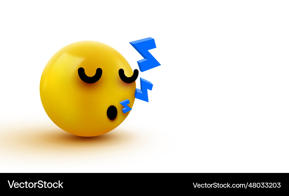 Emoji yellow sleeping face cute sleeping emoticon Vector Image