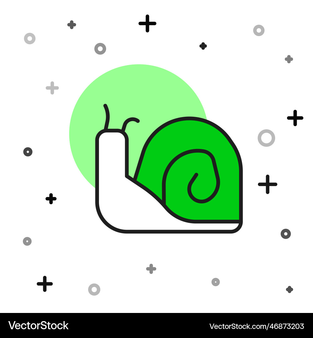 Filled outline snail icon isolated on white Vector Image