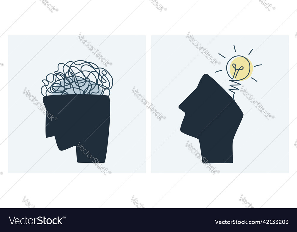 Finding solution concept human heads Royalty Free Vector