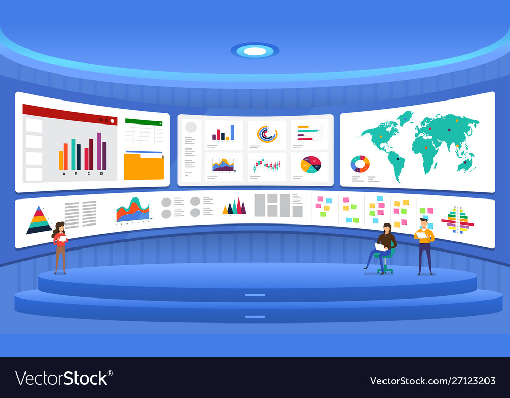 Flat design concept data analysis visualize Vector Image