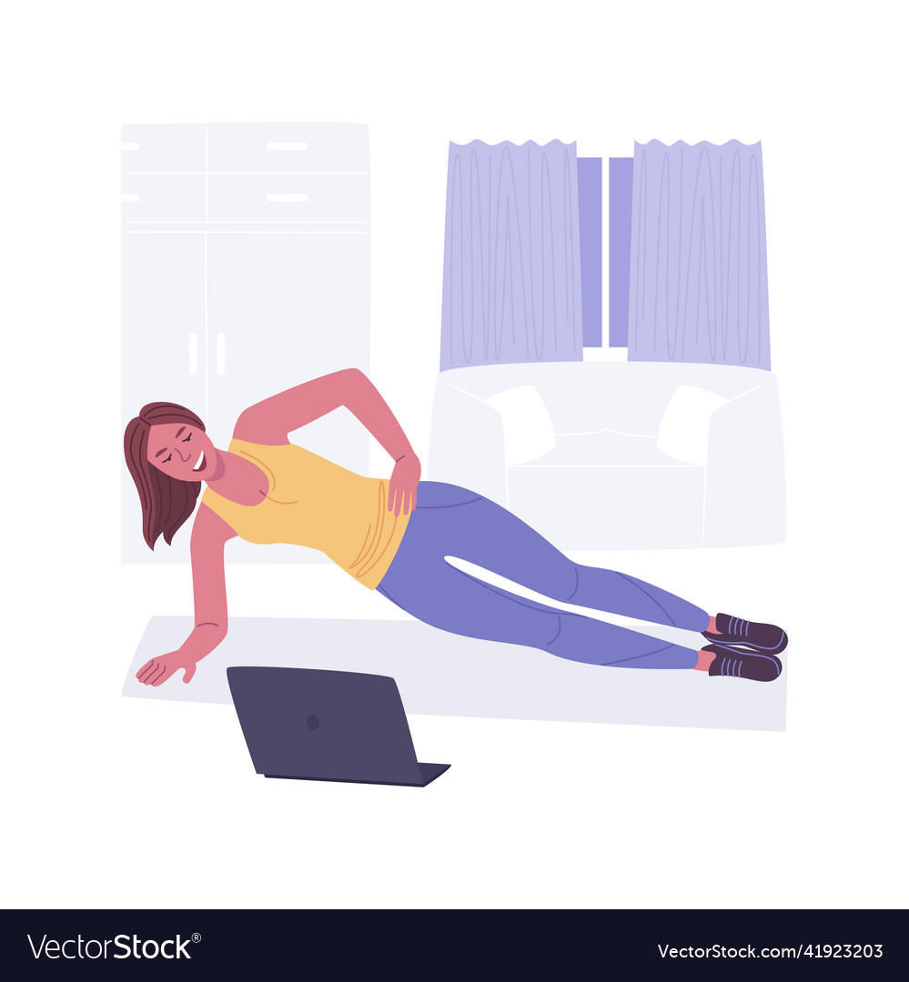 Home fitness isolated cartoon Royalty Free Vector Image