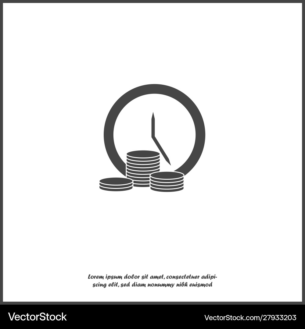 Icon time is money on white isolated background Vector Image