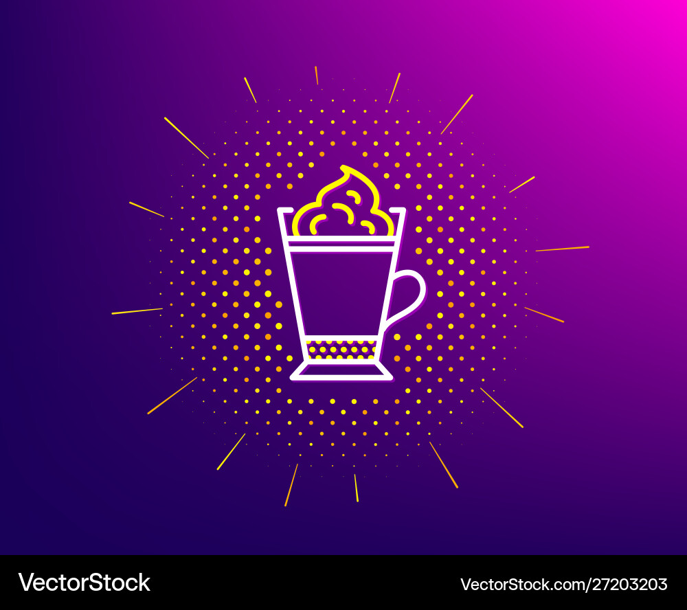 Latte coffee icon whipped cream sign Royalty Free Vector