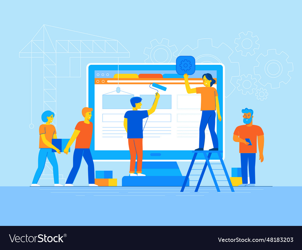 Mobile app design and user interface development Vector Image Mobile app design and user interface development Vector Image