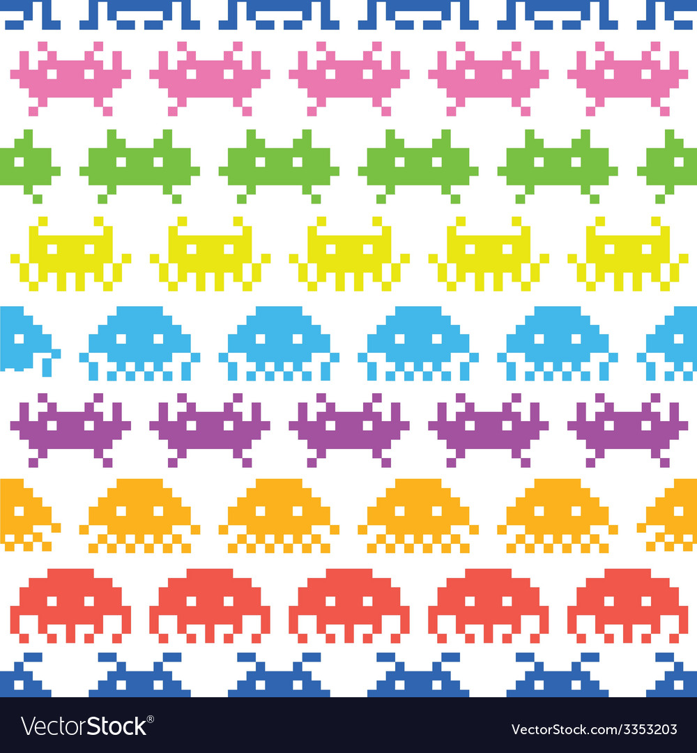 Old school game pattern Royalty Free Vector Image