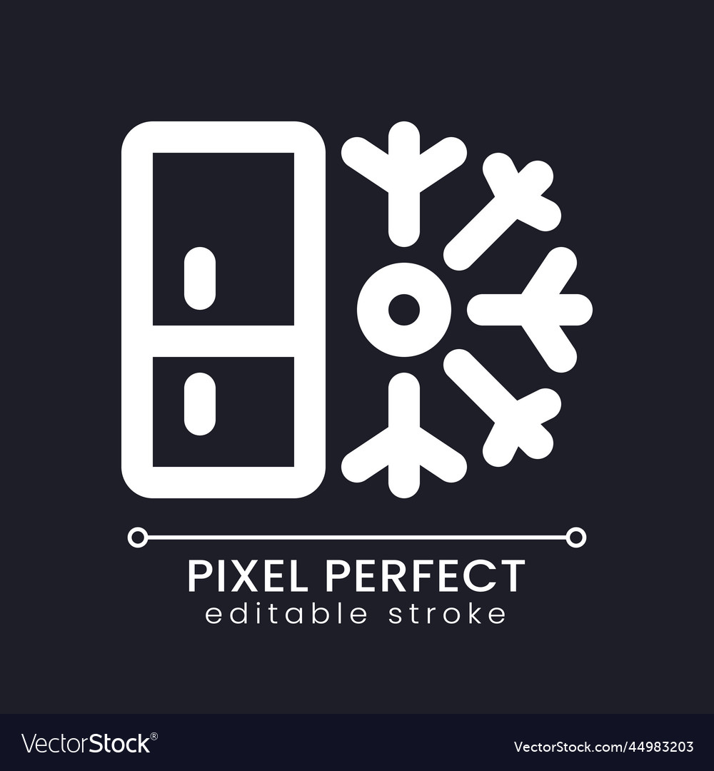 Refrigerator pixel perfect white linear ui icon Vector Image