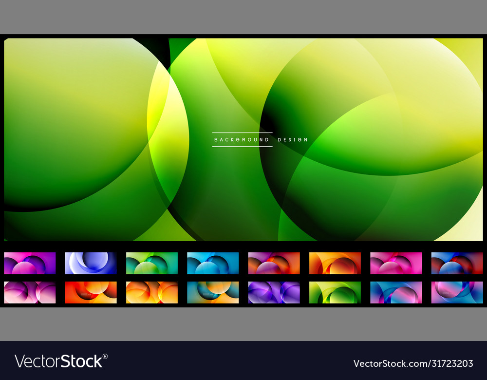 Set fluid gradient circle shape geometric Vector Image