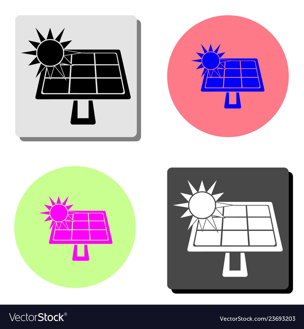 Solar panel flat icon Royalty Free Vector Image