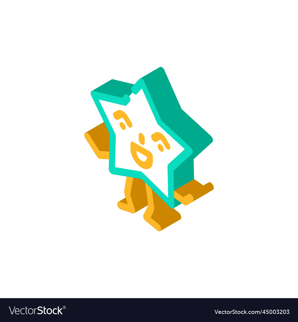 Star geometric shape character isometric icon Vector Image