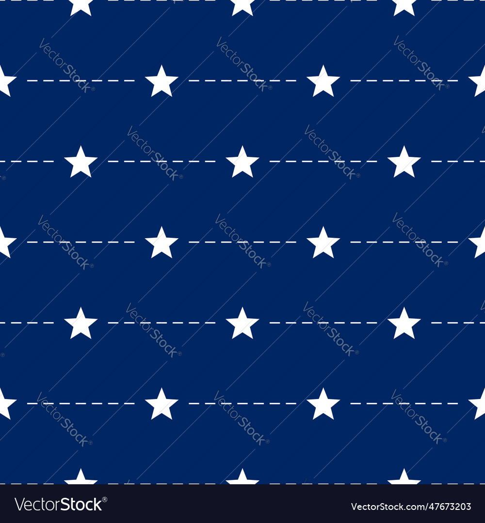 Stars And Horizontal Dotted Line Seamless Pattern Vector Image