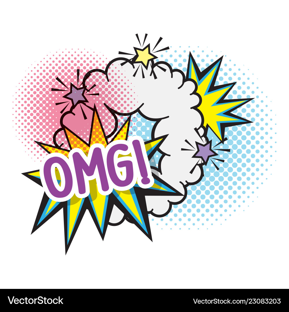 Stars with omg fashion patch message Royalty Free Vector