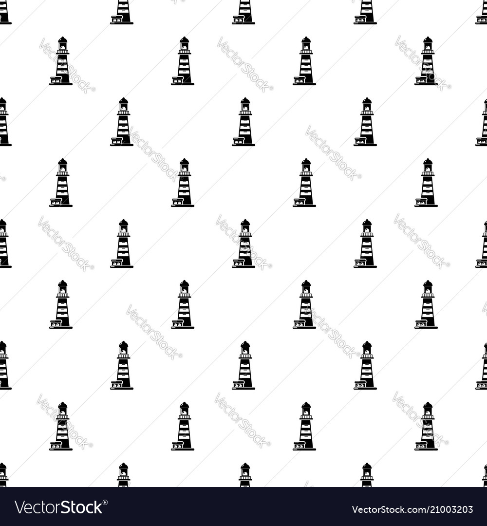 Striped lighthouse pattern seamless Royalty Free Vector