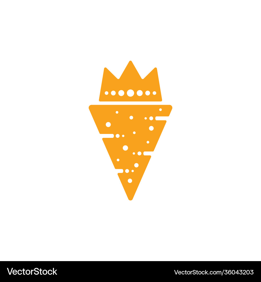 Triangle king pizza piece yellow design symbol Vector Image
