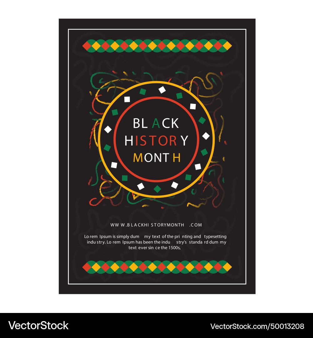 Black history month template and brochure i Vector Image