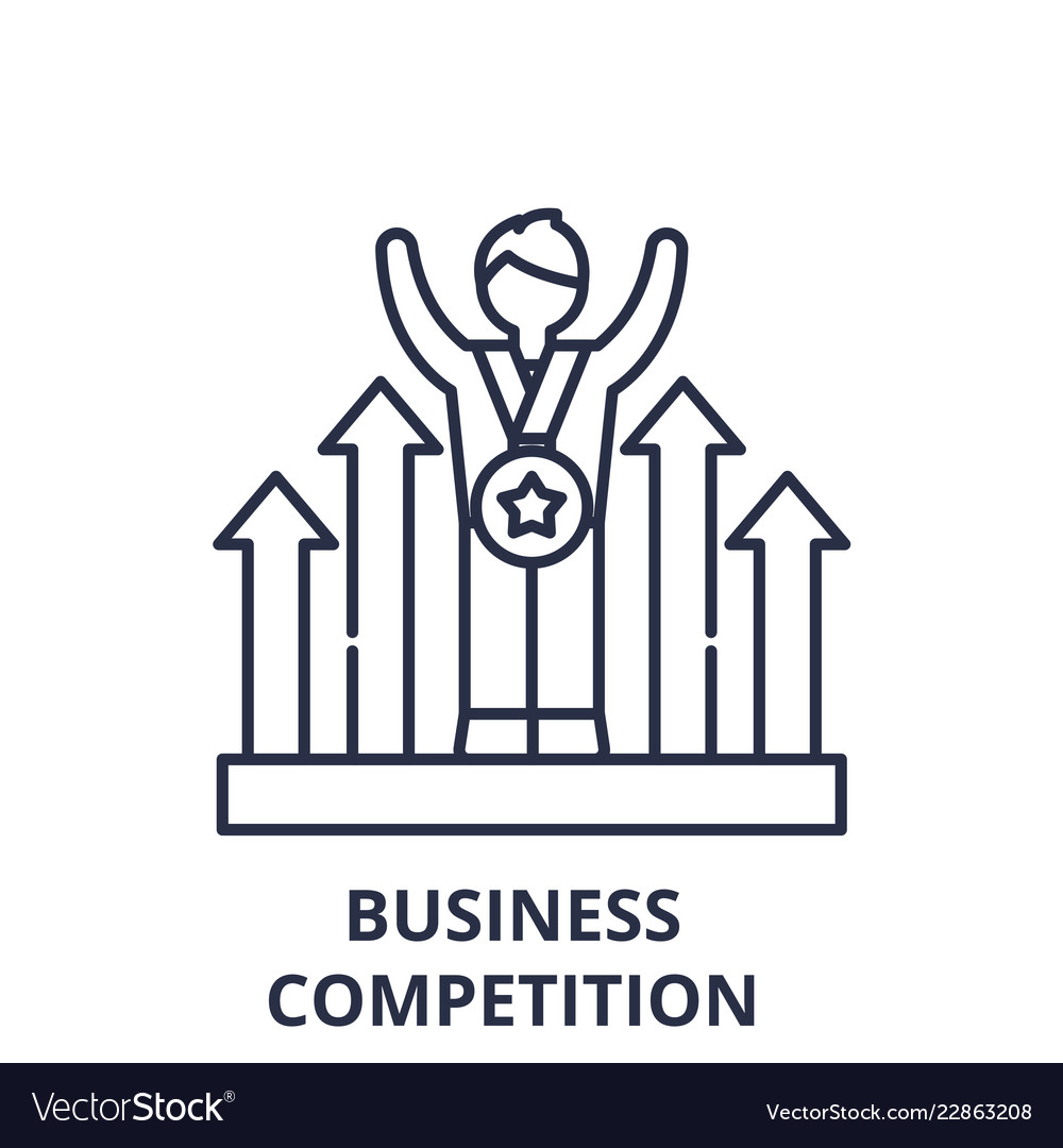 Business competition line icon concept Royalty Free Vector