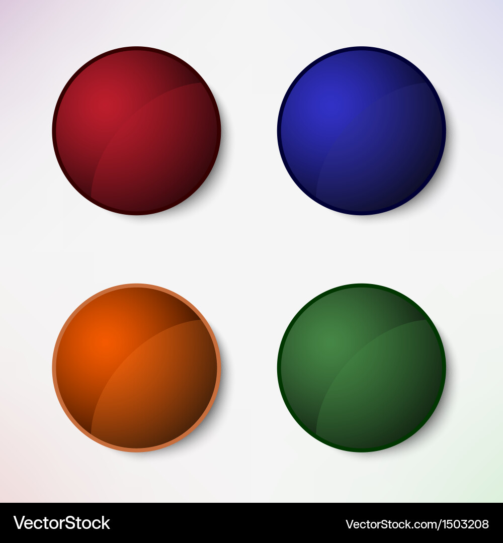 Color set of round blank buttons Royalty Free Vector Image