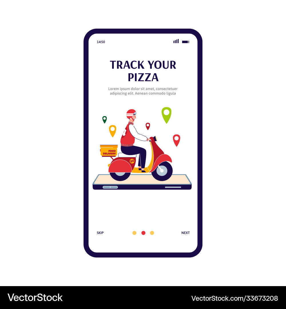 Concept an online food delivery service Royalty Free Vector