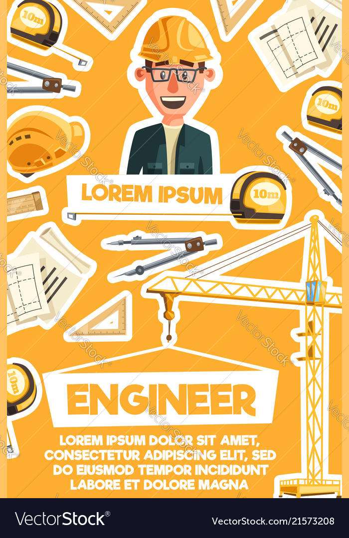 Construction engineer architect profession banner Vector Image