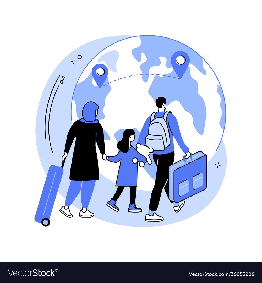 Emigration abstract concept Royalty Free Vector Image