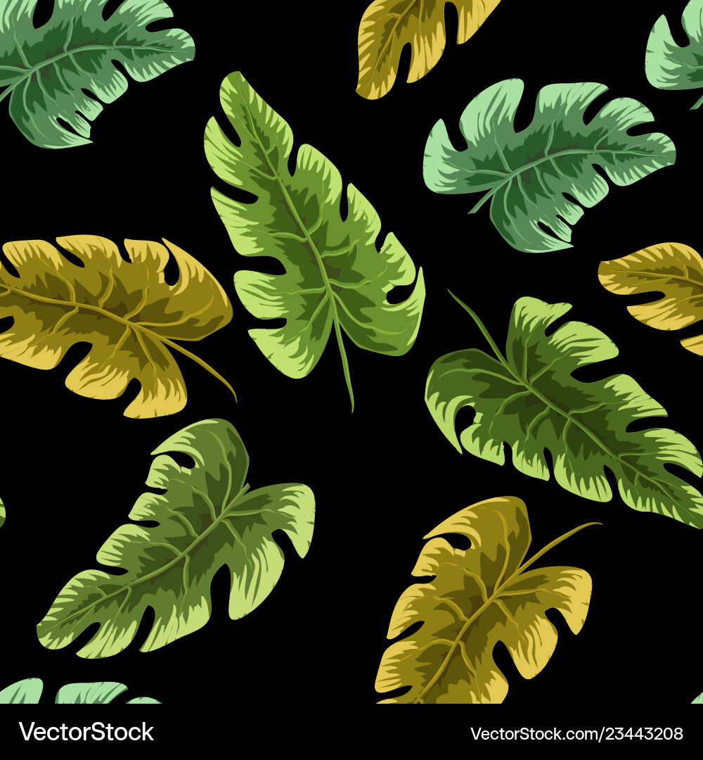 Natural seamless pattern with green tropical Vector Image
