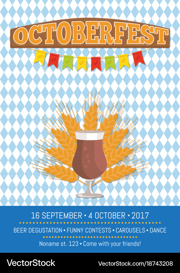 Oktoberfest promo poster Royalty Free Vector Image
