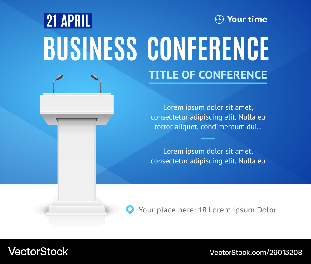 Realistic detailed 3d business conference template