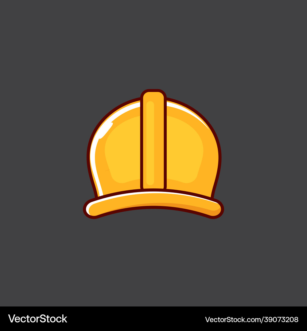 Safety helmet cartoon icon logo Royalty Free Vector Image