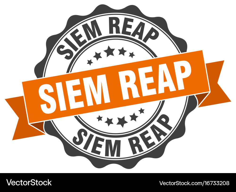 Siem reap round ribbon seal Royalty Free Vector Image