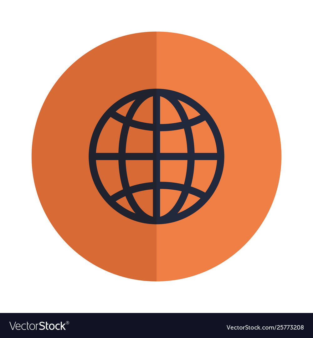 Sphere planet browser isolated icon Royalty Free Vector