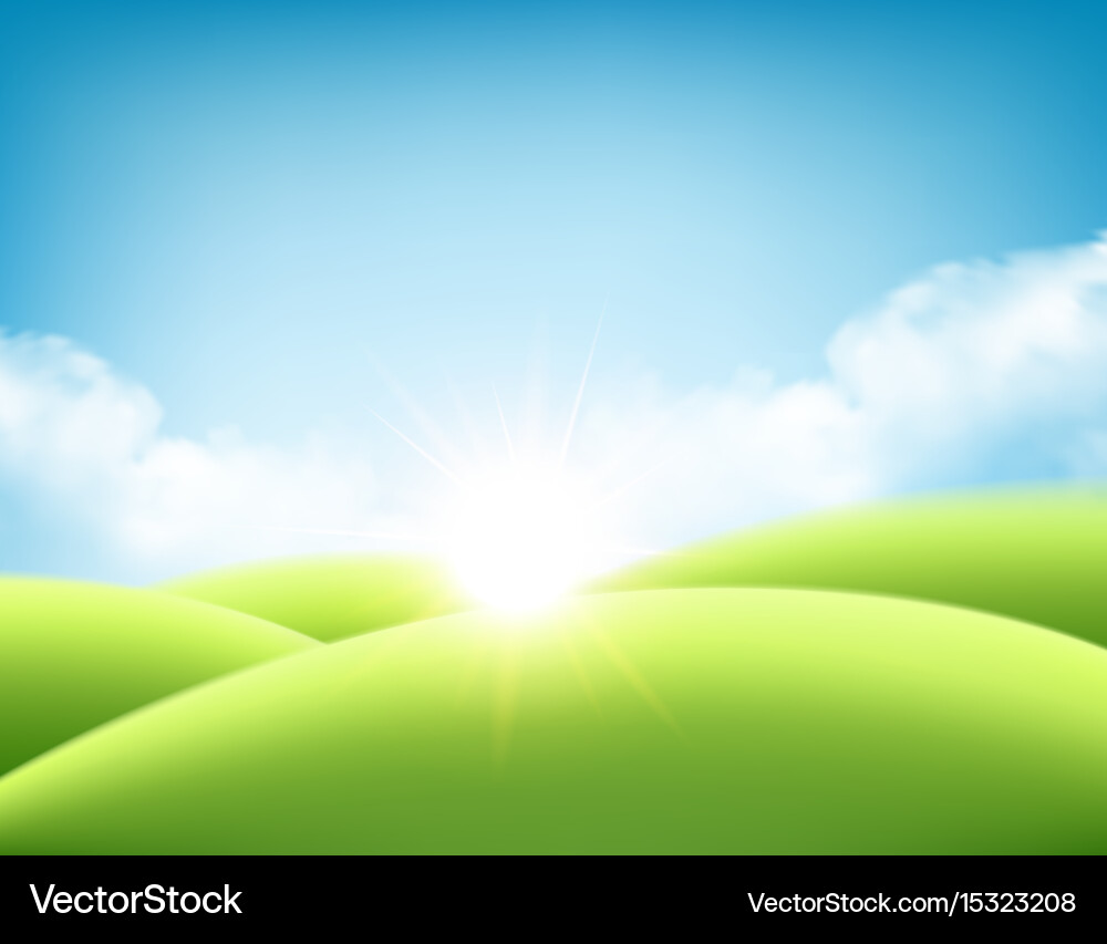 Summer nature sunrise background a landscape Vector Image