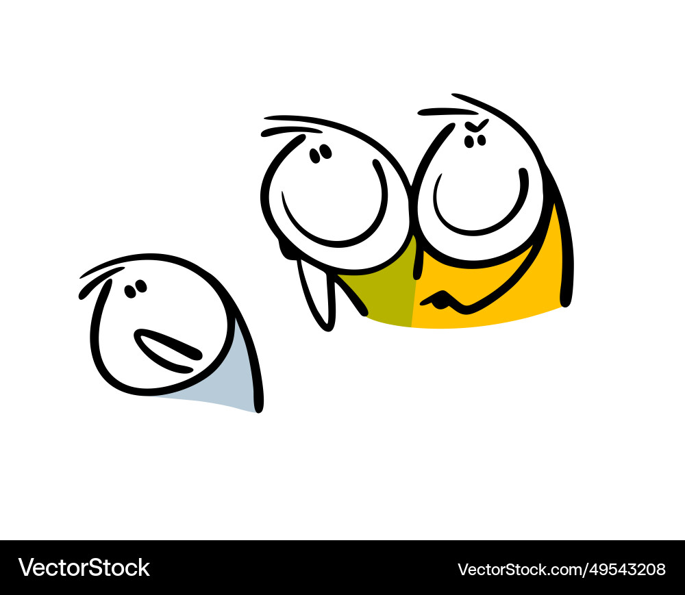 Two stickman gloat call names humiliate Royalty Free Vector