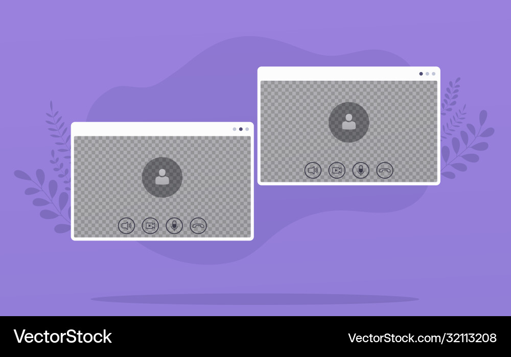 Video call conference template people talking to Vector Image