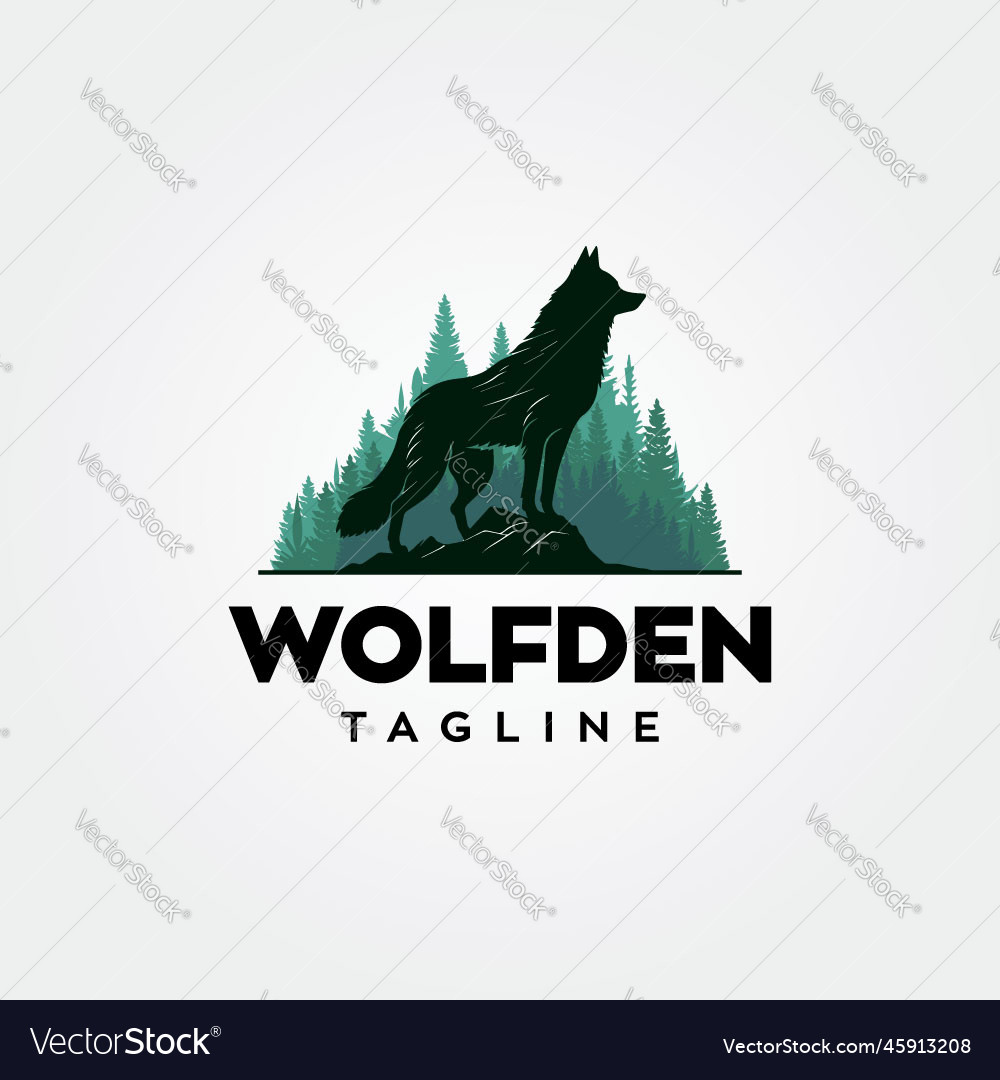 Wolf-den logo Royalty Free Vector Image - VectorStock