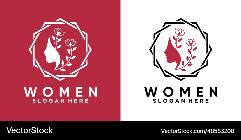 Women logo design with unique and creative concept
