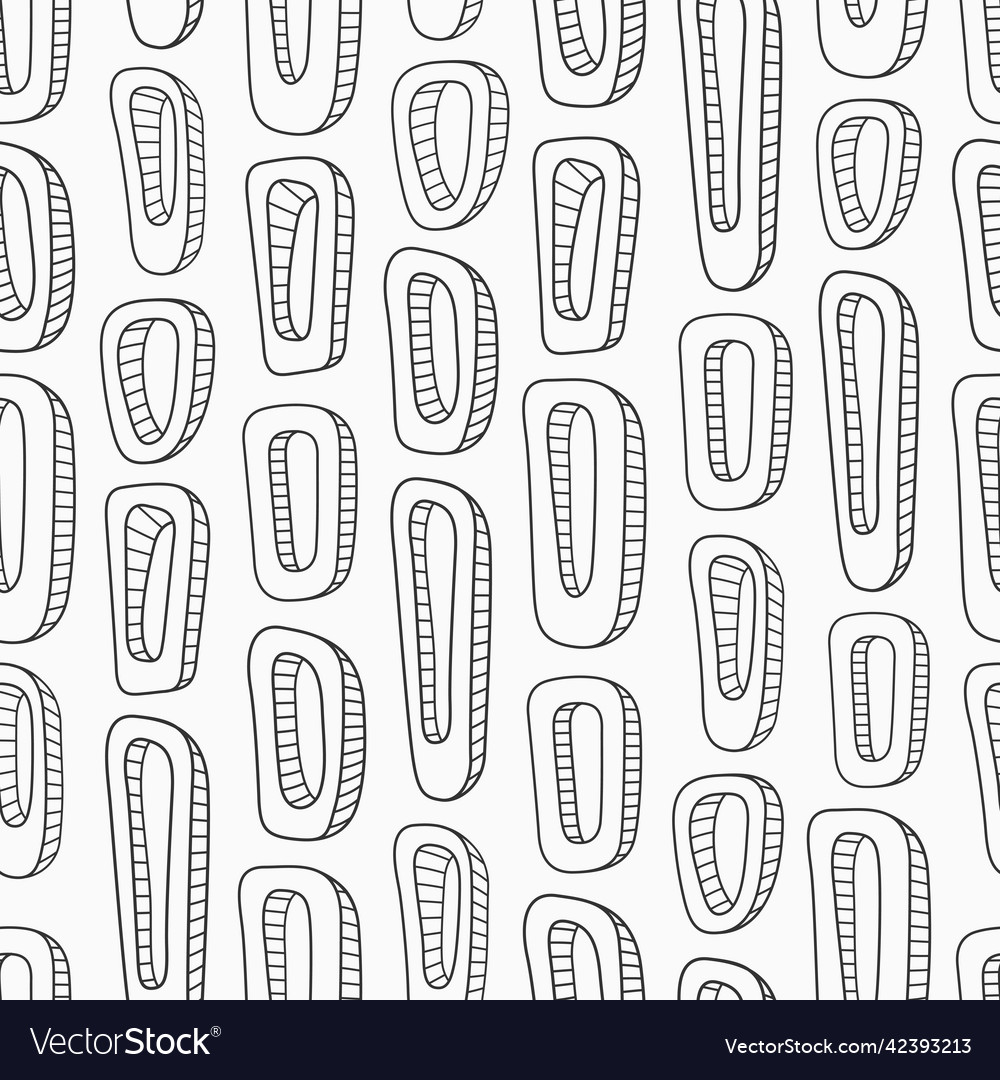 Abstract hand drawn seamless pattern rounded Vector Image