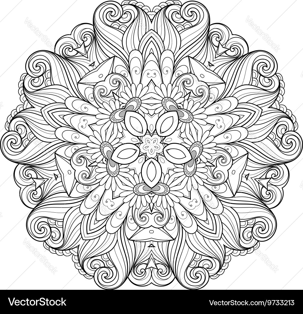 Beautiful deco monochrome contour star Royalty Free Vector