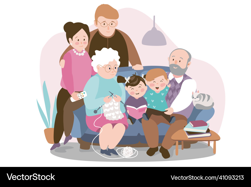 Big family portrait concept background Royalty Free Vector